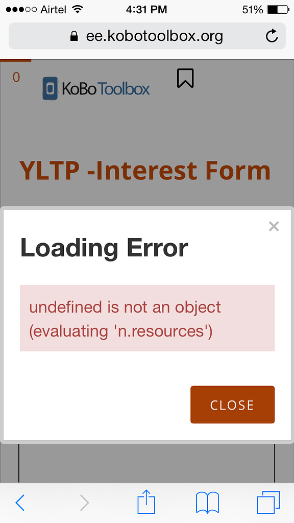 Loading Error when using Enketo Webforms (iOS) - User Support - KoboToolbox Community Forum