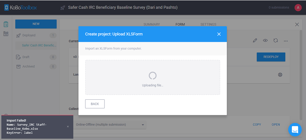 Import Error Label Form Building Kobotoolbox Community Forum