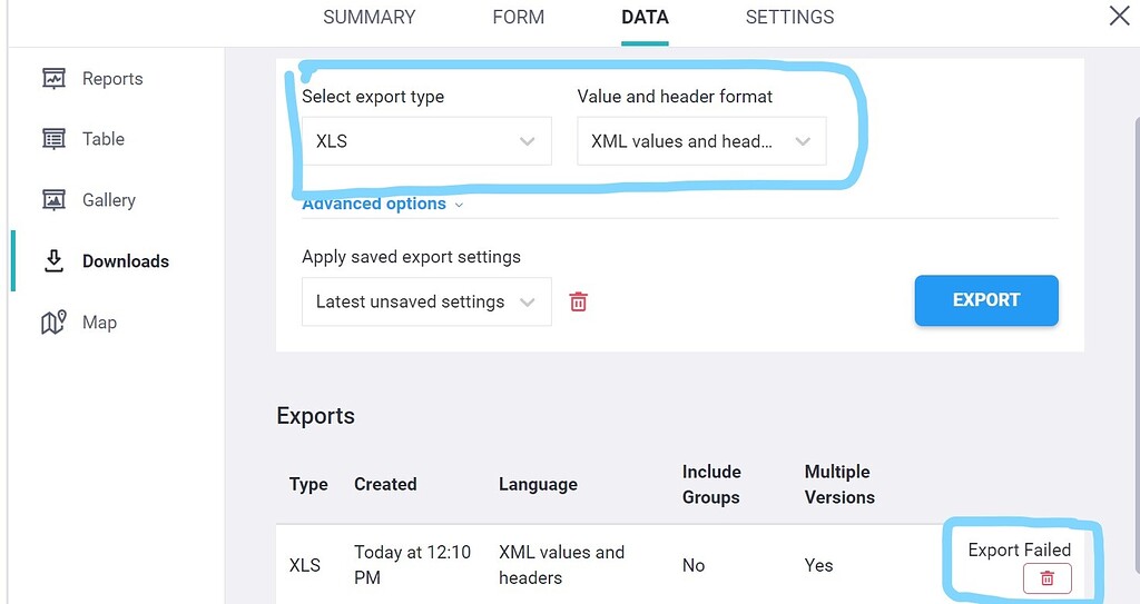 Downloading file in XLS format - Data Management - KoboToolbox Community Forum