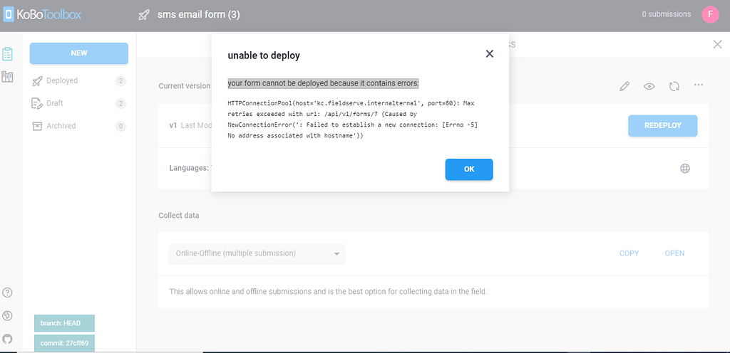 Unable to ReDeploy form(Your own server) - Kobo On Your Own Server ...