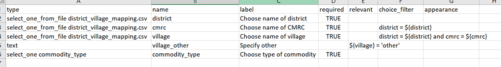 Creating a form with cascading select, from a list in an external csv file - Form Building ...