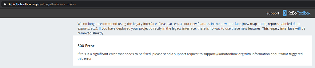 Bulk Upload 500 Error - Data Management - KoboToolbox Community Forum