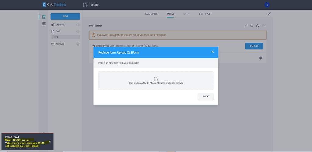 Cannot upload xlsform has record about 90000 - Form Building - KoboToolbox Community Forum