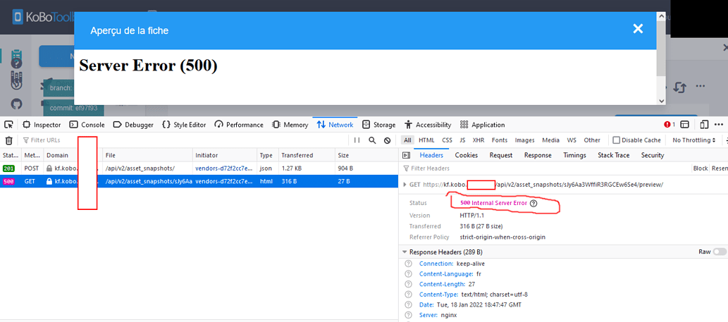 Enketo seems running but deployment gives "link missing" and form ...