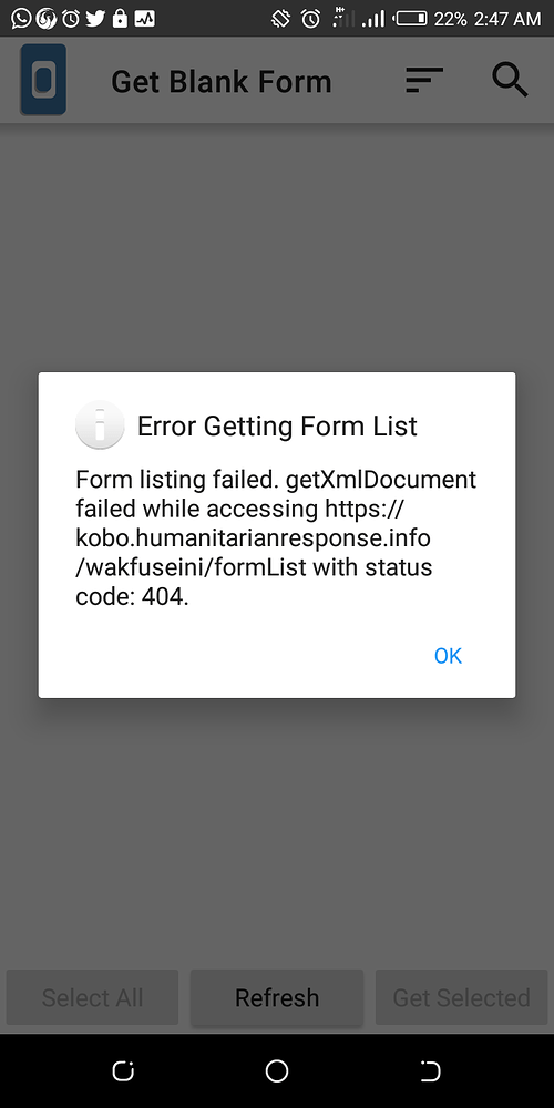 Unable to get blank forms from KoBoToolbox server - Data Collection - KoboToolbox Community Forum