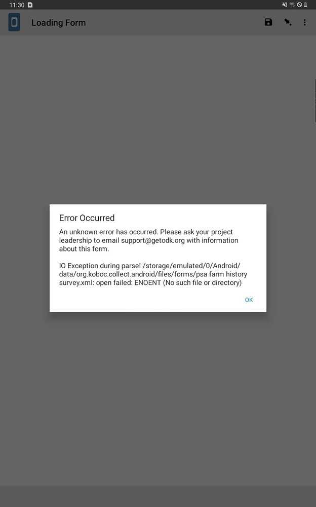 Document has no root element (error message seen in ODK Collect) - Bug Reporting - KoboToolbox ...