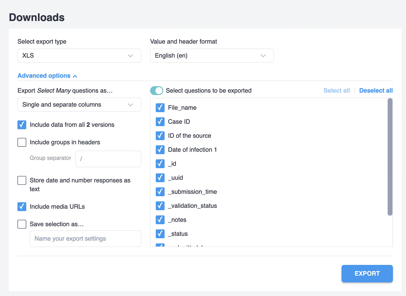 Download data with column - Data Management - KoboToolbox Community Forum