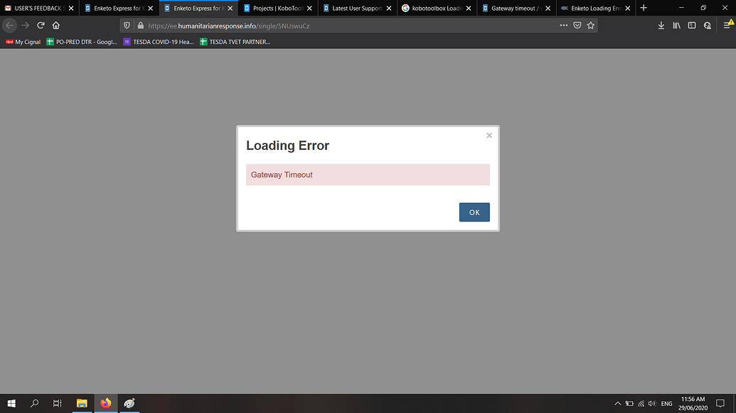Loading Error Gateway Timeout User Support Kobotoolbox Community