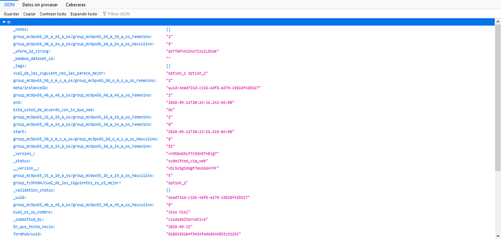 JSON file does not show question ir order - API - KoboToolbox Community ...