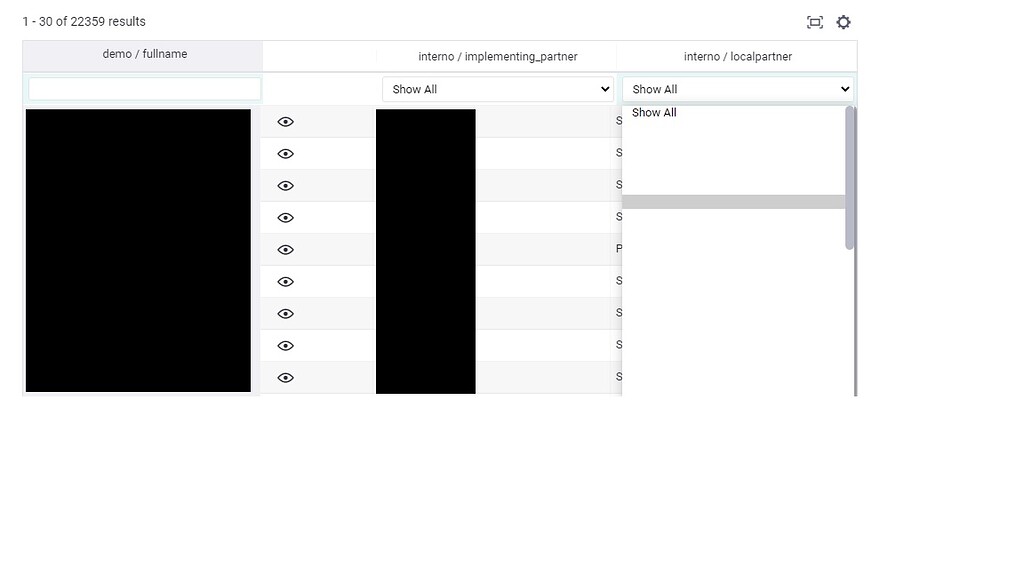 Table View Filter Choices Not Showing Data Management Kobotoolbox Community Forum