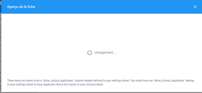 Allow choice duplicate error message while previewing - Form Building - KoboToolbox Community Forum