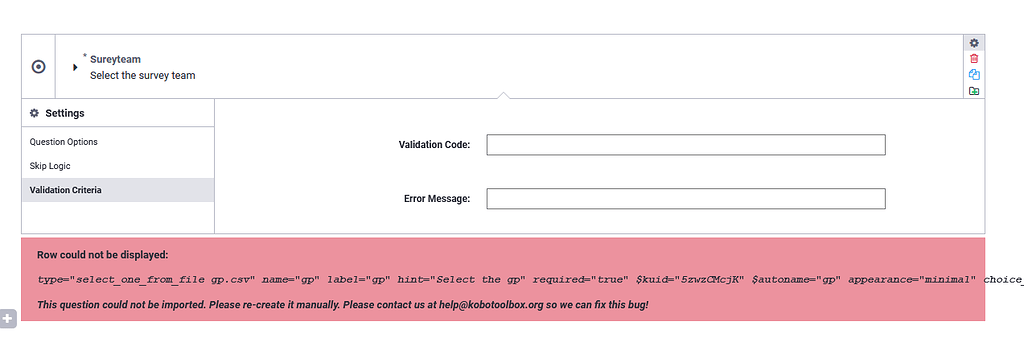 Unable to create questions with external csv file - Form Building - KoboToolbox Community Forum