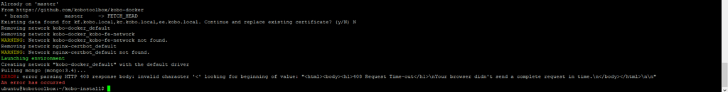 Error parsing HTTP while installing kobo-install - Kobo On Your Own Server - KoboToolbox ...