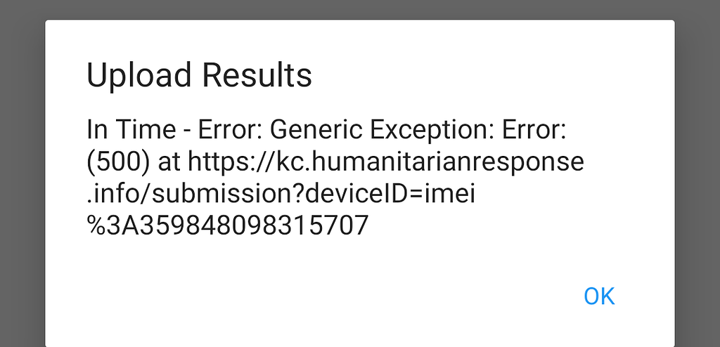Upload Error - error: generic exception: Error: (500) - Data Collection - KoboToolbox Community ...