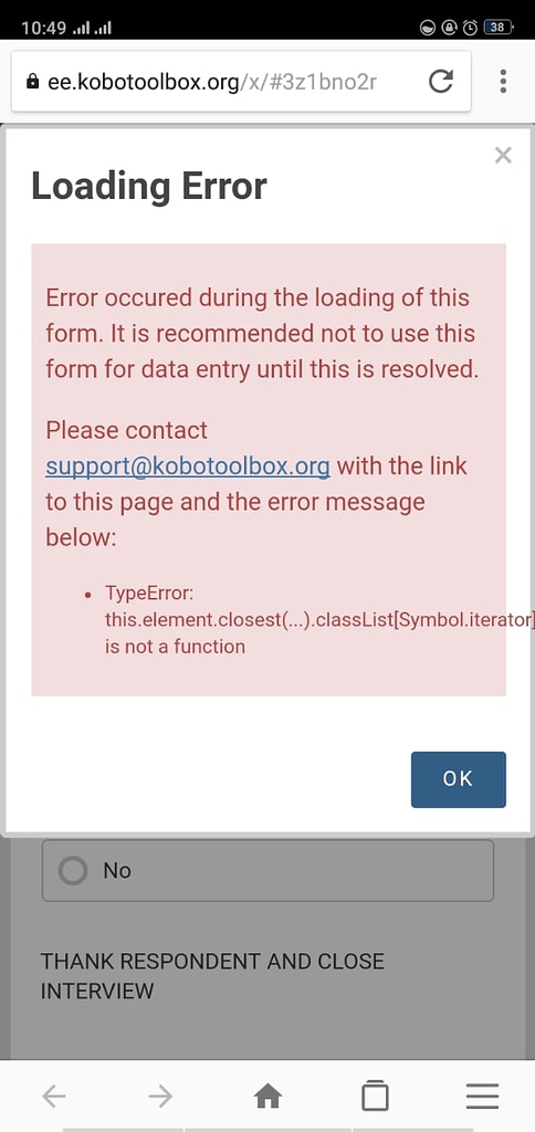 Error during upload completed interviews with Enketo - Data Collection - KoboToolbox Community Forum