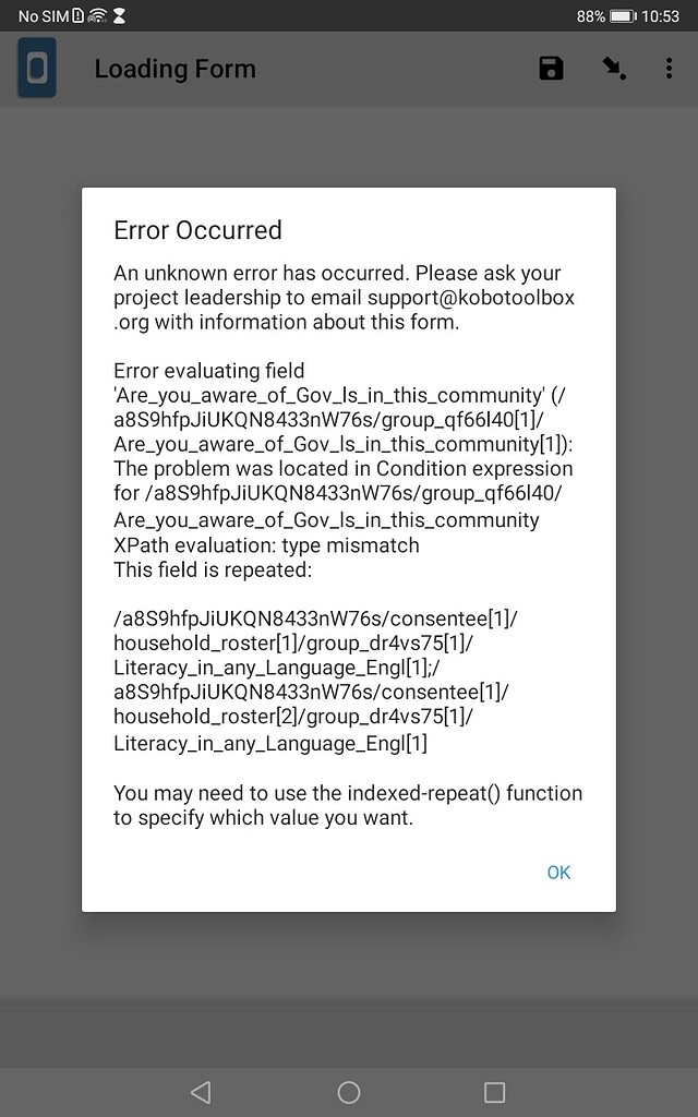 Error messages - Data Collection - KoboToolbox Community Forum