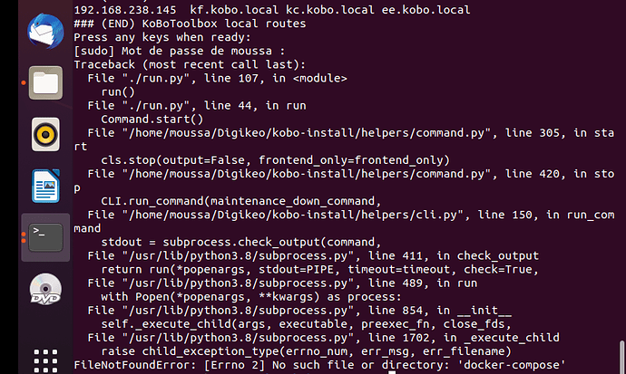 Urgent help to install a self hosted KoBoToolbox server - Kobo On Your Own Server - KoboToolbox ...
