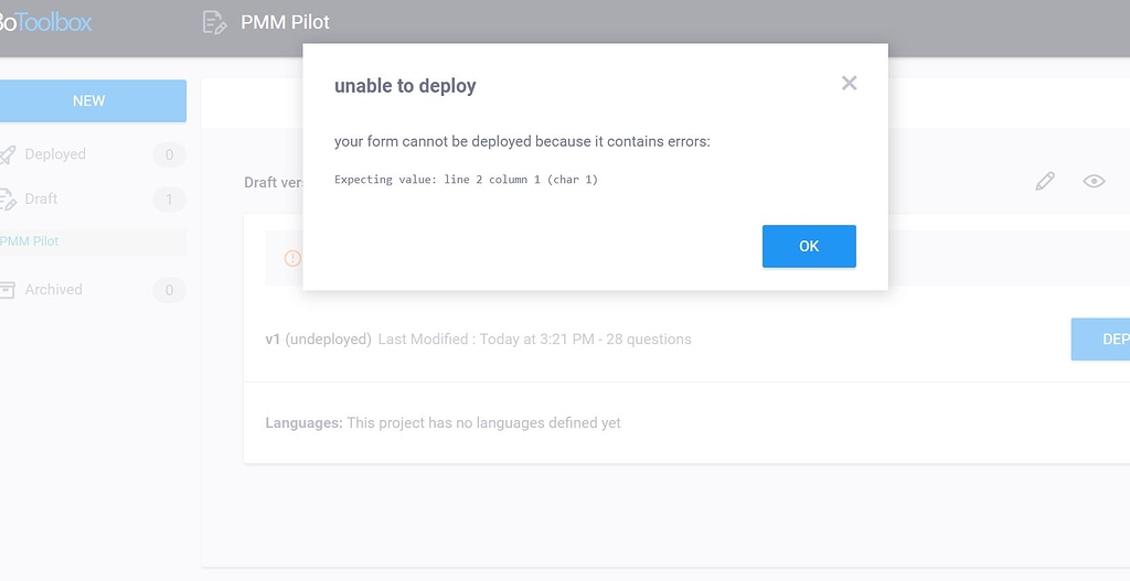 Forms unable to deploy - Form Building - KoboToolbox Community Forum