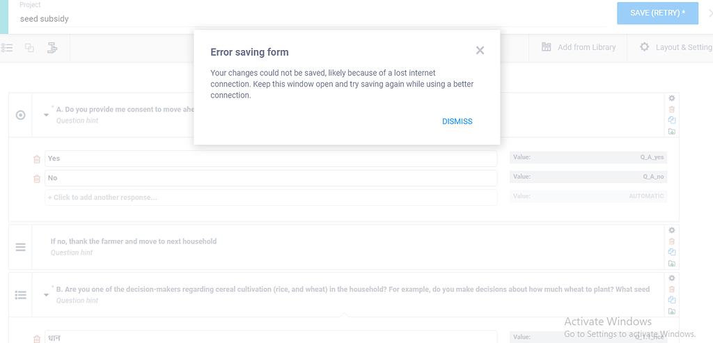 Error in saving the forms - Bug Reporting - KoboToolbox Community Forum