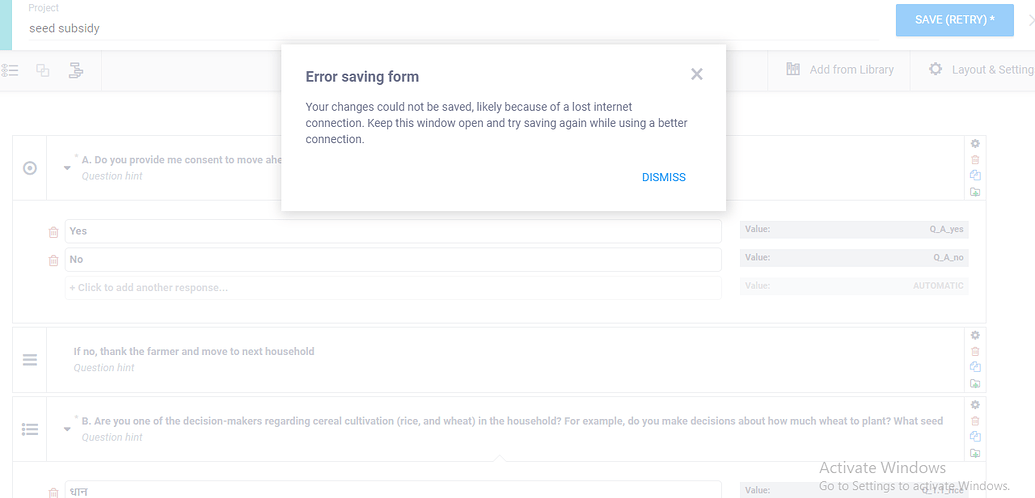Error in saving the forms - Bug Reporting - KoboToolbox Community Forum