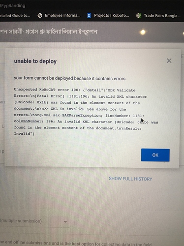 Form cannot be deployed because it contains error - Form Building - KoboToolbox Community Forum
