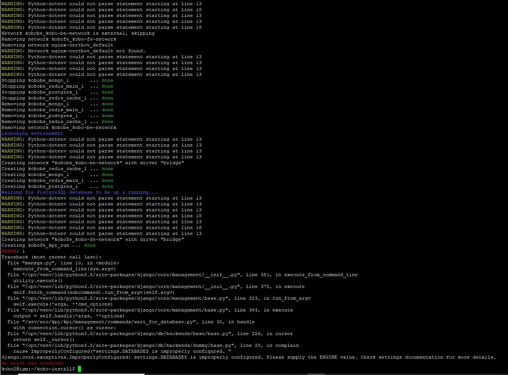 Error: setting.database - Kobo On Your Own Server - KoboToolbox Community Forum