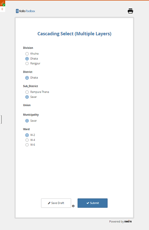 How to create a multi layer cascading select question? - Form Building - KoboToolbox Community Forum