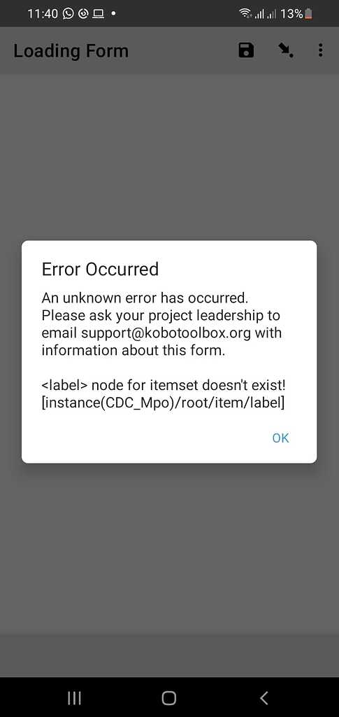 Error open csv into KoboKollect - Data Collection - KoboToolbox Community Forum