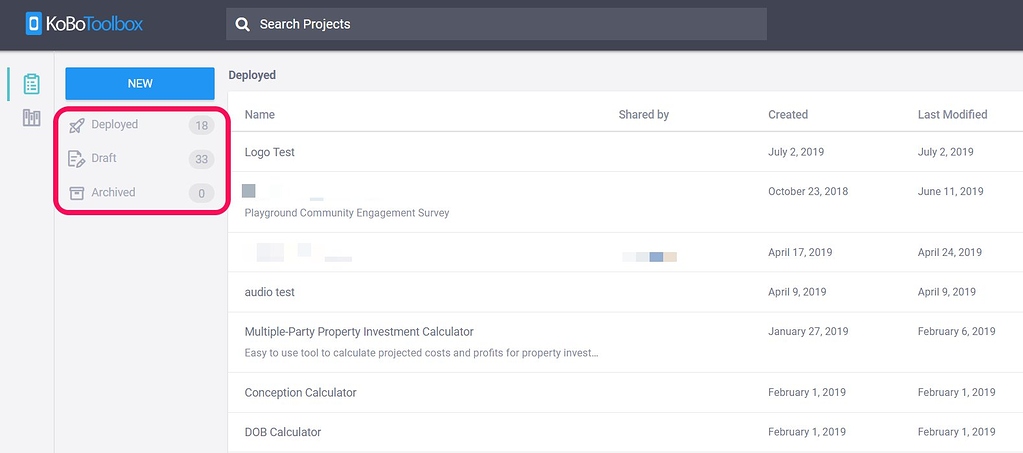 Looking for User Feedback on Project List Sidebar - Improvements - KoboToolbox Community Forum