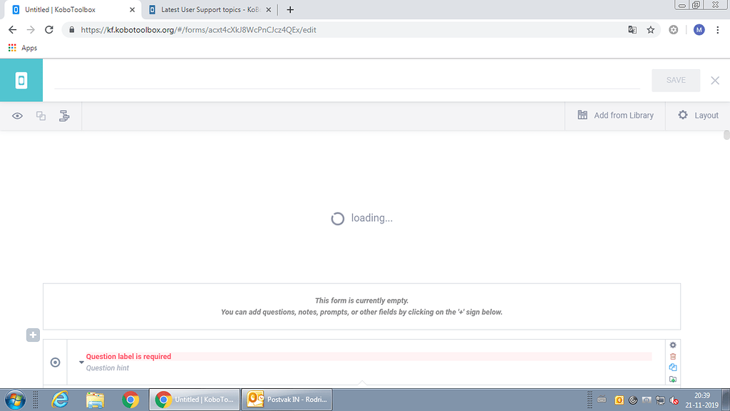 Survey form not saved - Form Building - KoboToolbox Community Forum