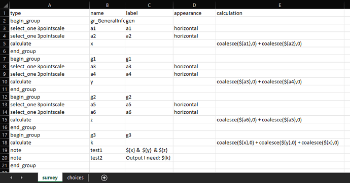 Calculate With NaN Value In Group Form Building KoboToolbox 
