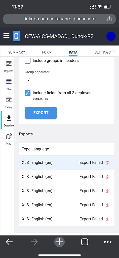 Problem in downloading data - Data Management - KoboToolbox Community Forum