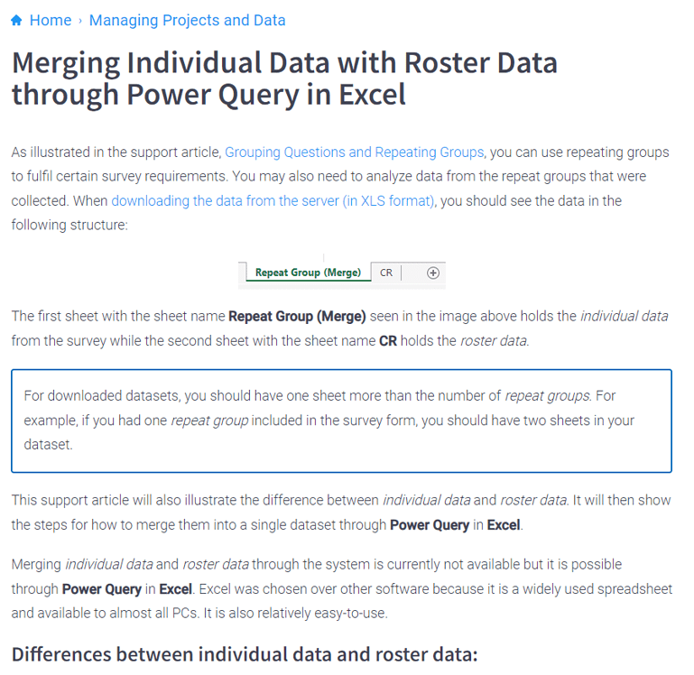 New Support Article: Merging Individual Data with Roster Data through Power Query in Excel ...