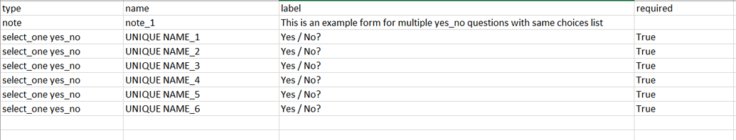 How to create Yes no type multiple option - Form Building - KoboToolbox ...