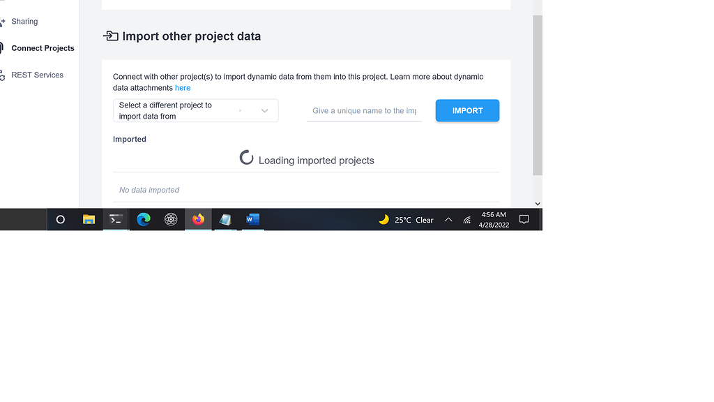 Endless spining on the connect project page - Form Building ...