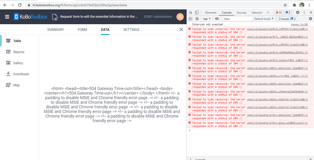 Issues with DATA>Table - Data Management - KoboToolbox Community Forum