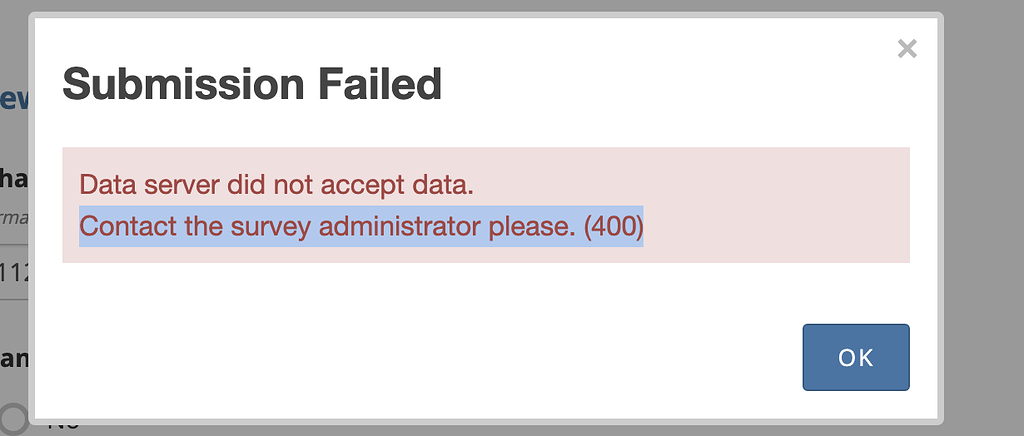 Submission Failed while resubmitting a submission - Kobo On Your Own Server - KoboToolbox ...