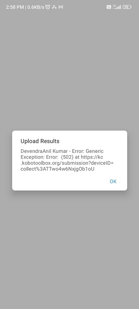 Having Issues Submitting The Data From The App To The Kobotoolbox Server Data Collection 