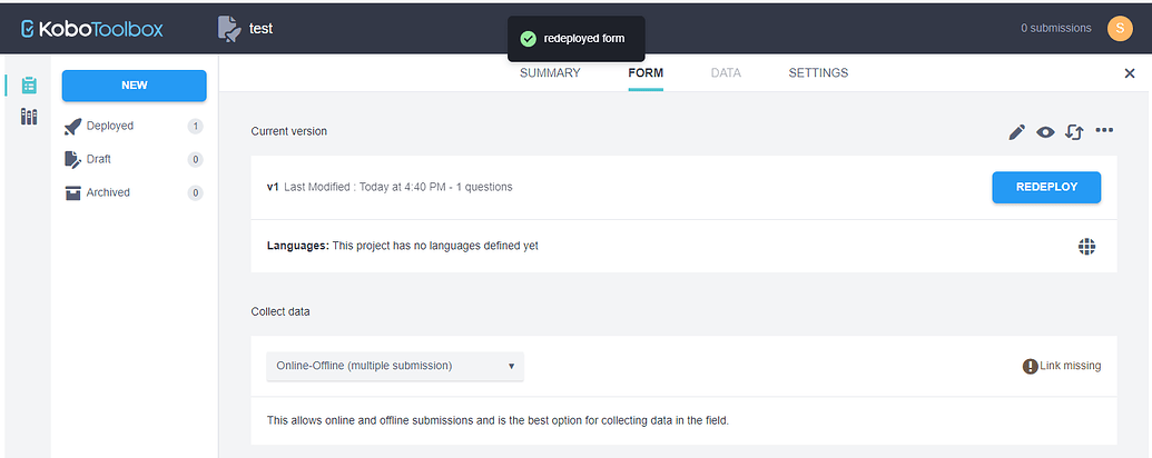 Issue with Installation, Form Preview and Link missing - Kobo On Your Own Server - KoboToolbox ...