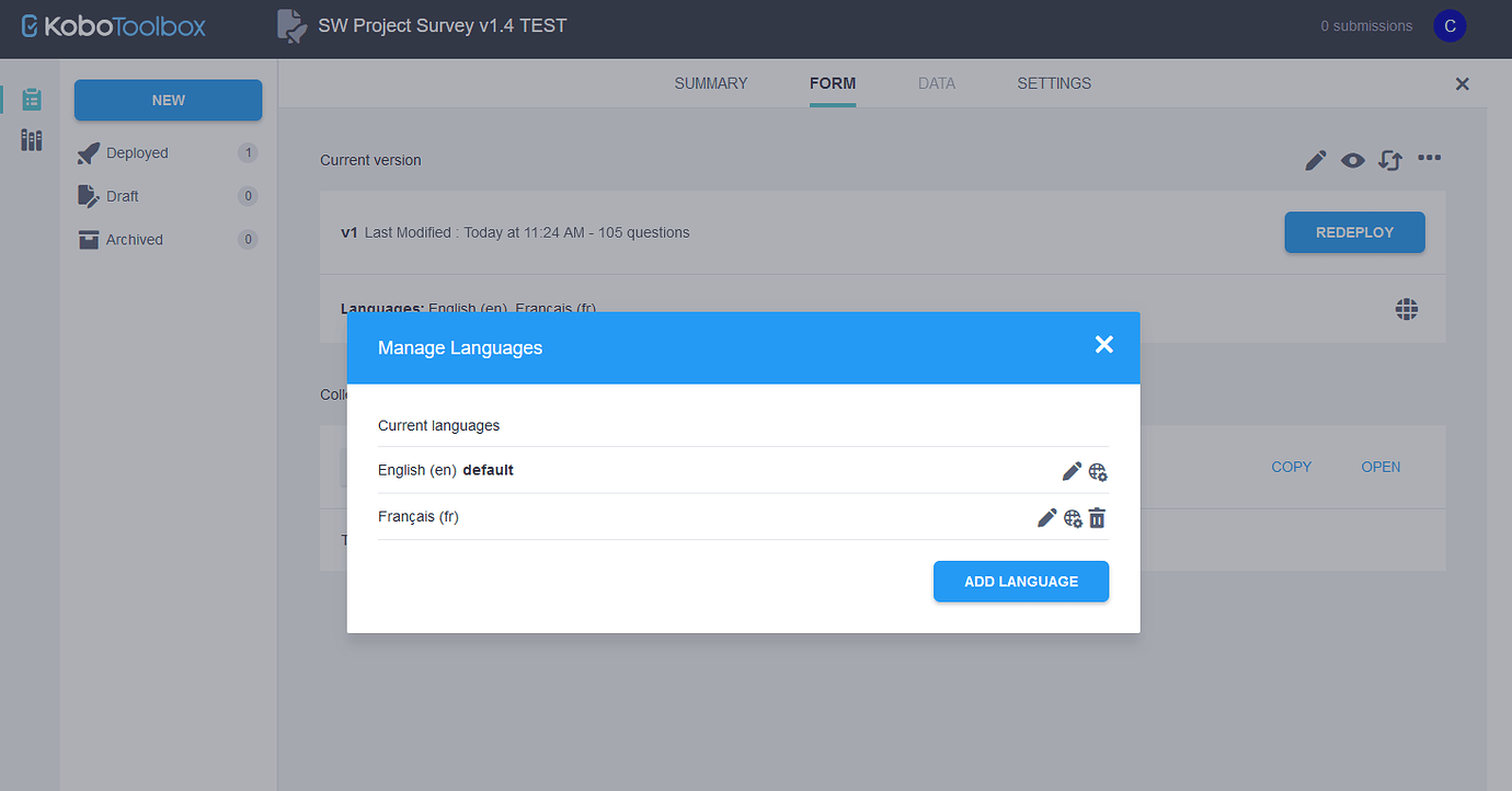 English default language, but KoboCollect/Enketo showing blank forms - Form Building ...