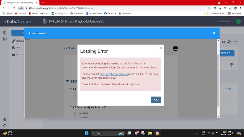Loading Error Pulldata Function Form Building Kobotoolbox Community 9164