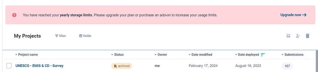 Yearly Storage Limits - Data Management - KoboToolbox Community Forum