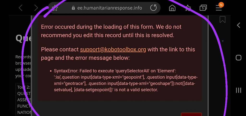 Draft upload error - Data Collection - KoboToolbox Community Forum