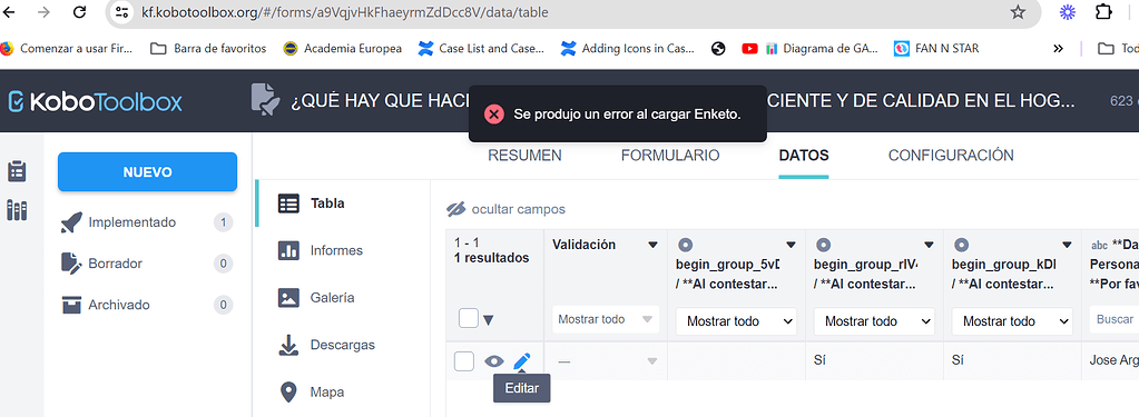 I get that error message - Data Management - KoboToolbox Community Forum