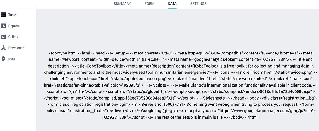 Data (Table) Error - Data Management - KoboToolbox Community Forum