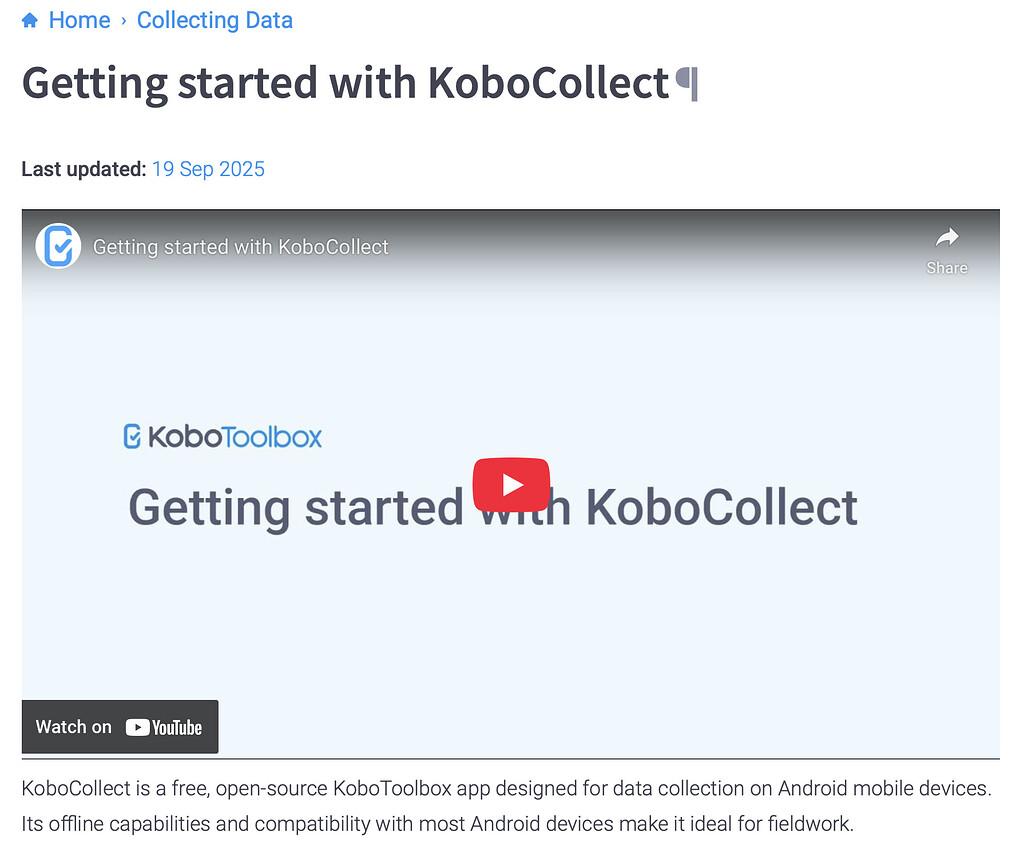 New Support Articles: Getting Started with KoboCollect - Support Article - KoboToolbox Community ...