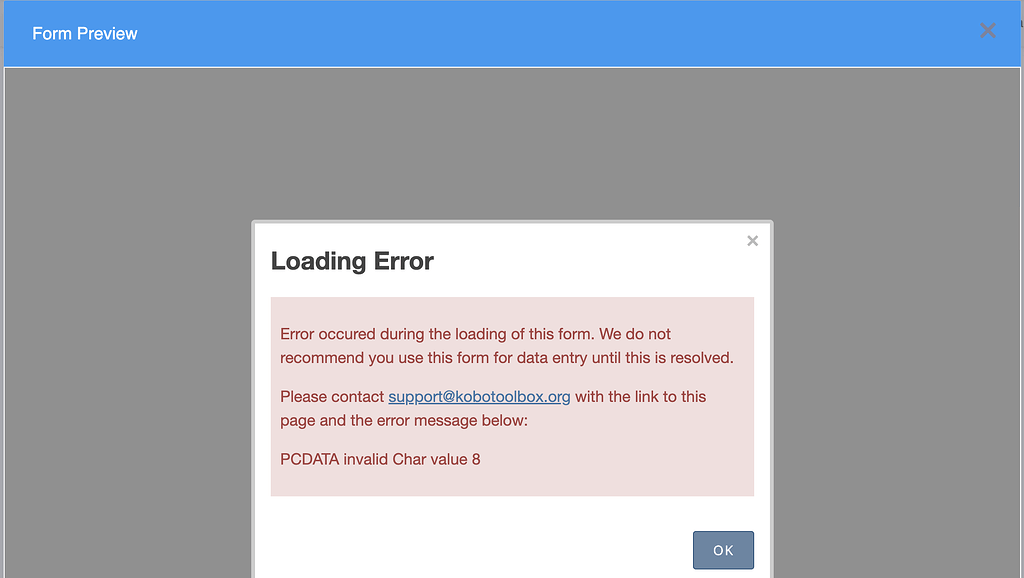 I have an error on preview form for my questionnaires - Form Building - KoboToolbox Community Forum