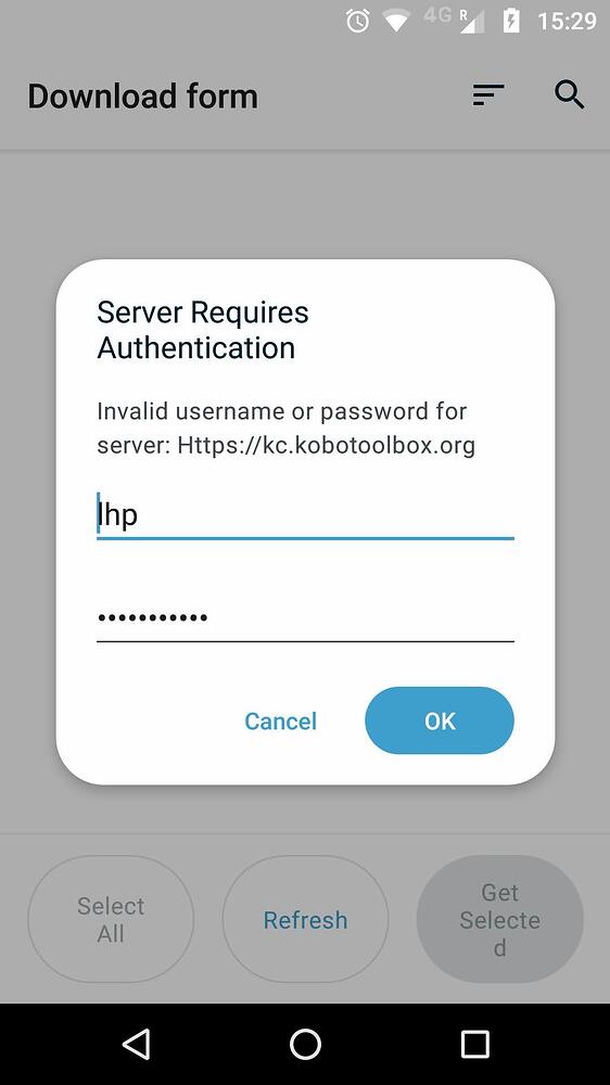 Login difficulties KoboCollect - Data Collection - KoboToolbox Community Forum