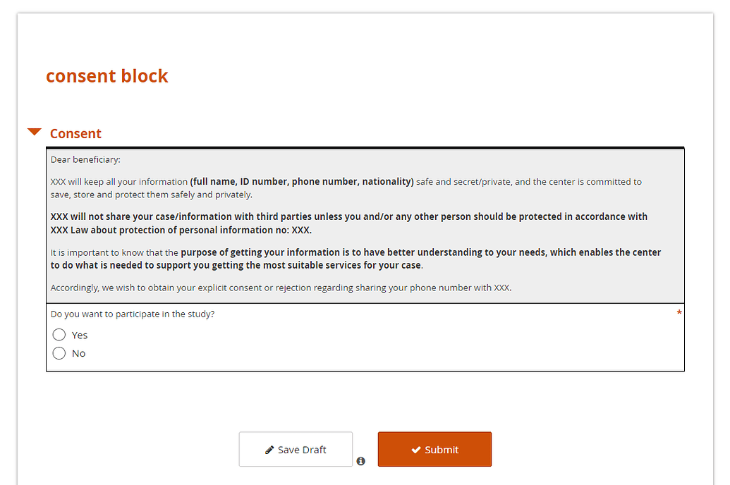 Adding a consent page - Form Building - KoboToolbox Community Forum