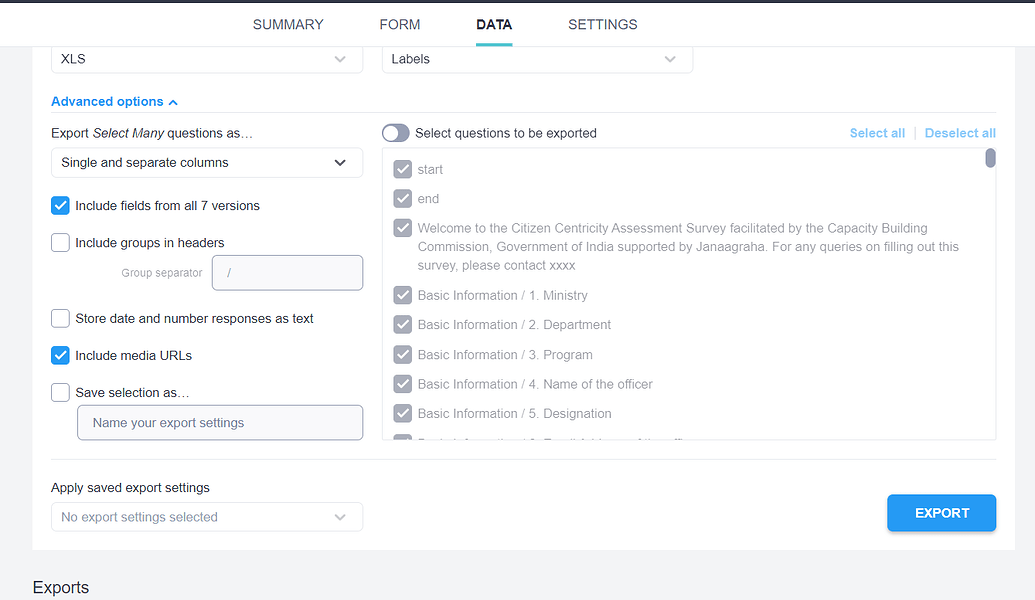 Data columns are missing in my excel (XLS) data export - Data Management - KoboToolbox Community ...